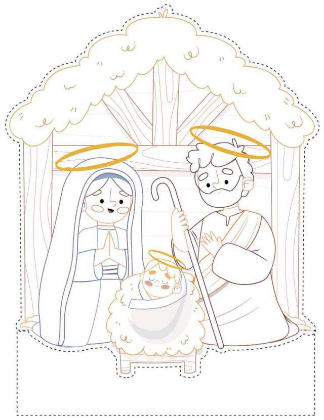 Animali del presepe di Natale: animali da cortile da ritagliare e colorare