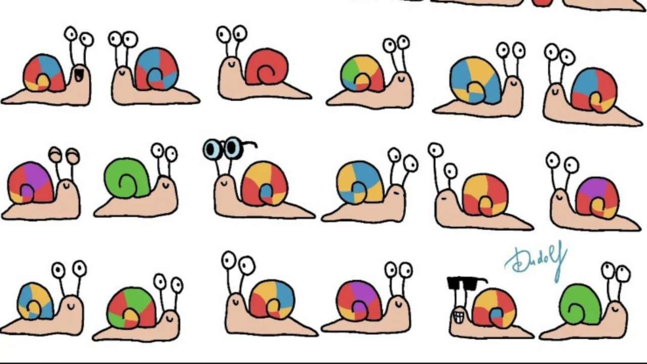 Trovate la lumaca diversa nel tempo stabilito, mettetevi alla prova